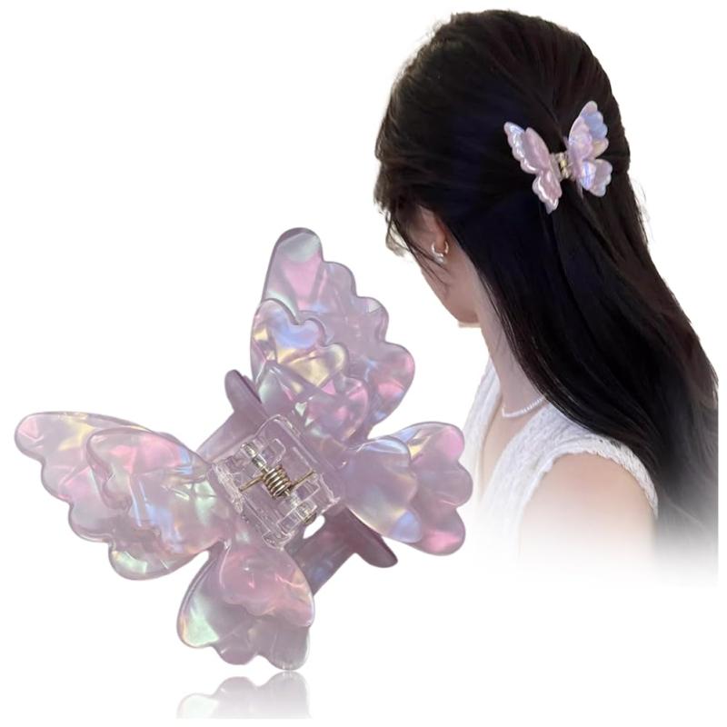 FASELE バンスクリップ ヘアクリップ カジュアル スタイリッシュ 二重蝶 森ガール エレガント ヘアアクセサリー 髪留め 人気 レディース オフィス 髪飾り スタイリッシュ 優雅的 オシャレ 母ワンタッチでつけ外しができる手軽なヘアピ...