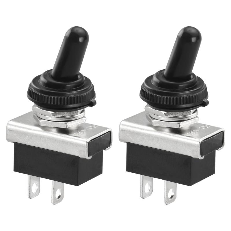 Heschen 車用トグルスイッチ, オン/オフ, SPST 2ピン 2ポジション,KN3D-101, 12VDC 25A 防水キャップ付き 2個入り入力：12VDC,25A取付穴サイズ：12.2mmSPST, オン/オフ(ON-OFF)全...