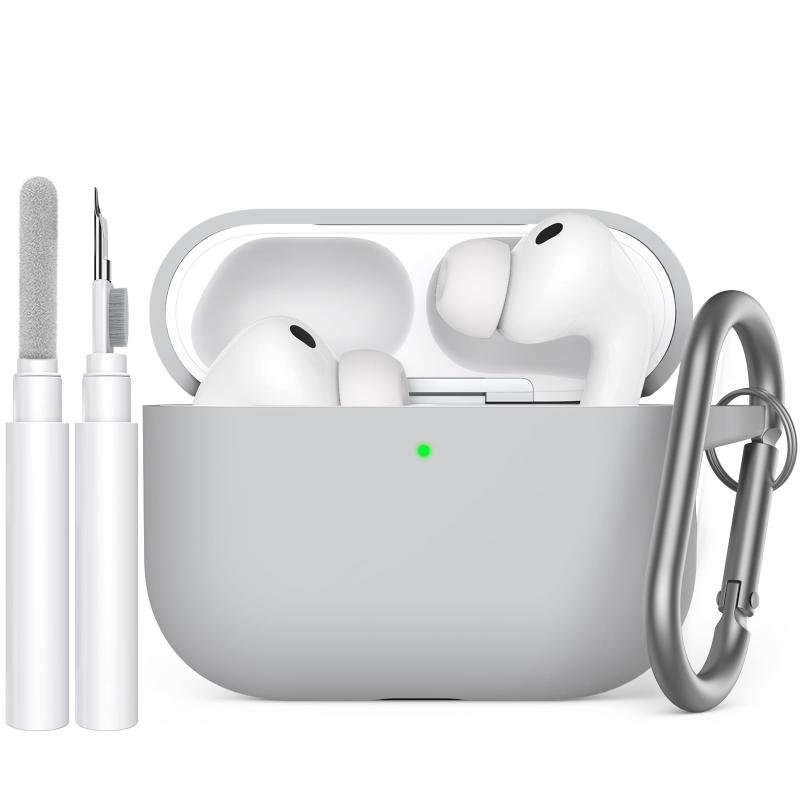 AhaStyle AirPods Pro 3用ケース、耐衝撃シリコン製、クリーニングキット付き