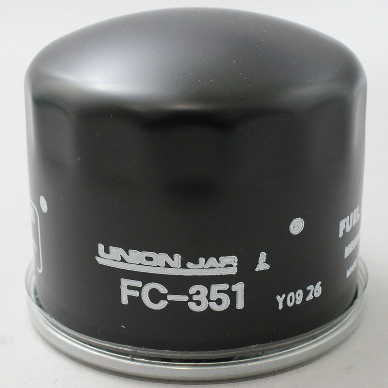 メーカー：ユニオン産業 品番 FC-351 商品名 フューエルエレメント 純正番号 ME006066 商品特徴 ●カートリッジ式金属ケース、紙 材質_仕上 ●本体サイズ【高さ】(mm)：80 ●内径：M20×1.5 ●外径：90 ●商品の使...