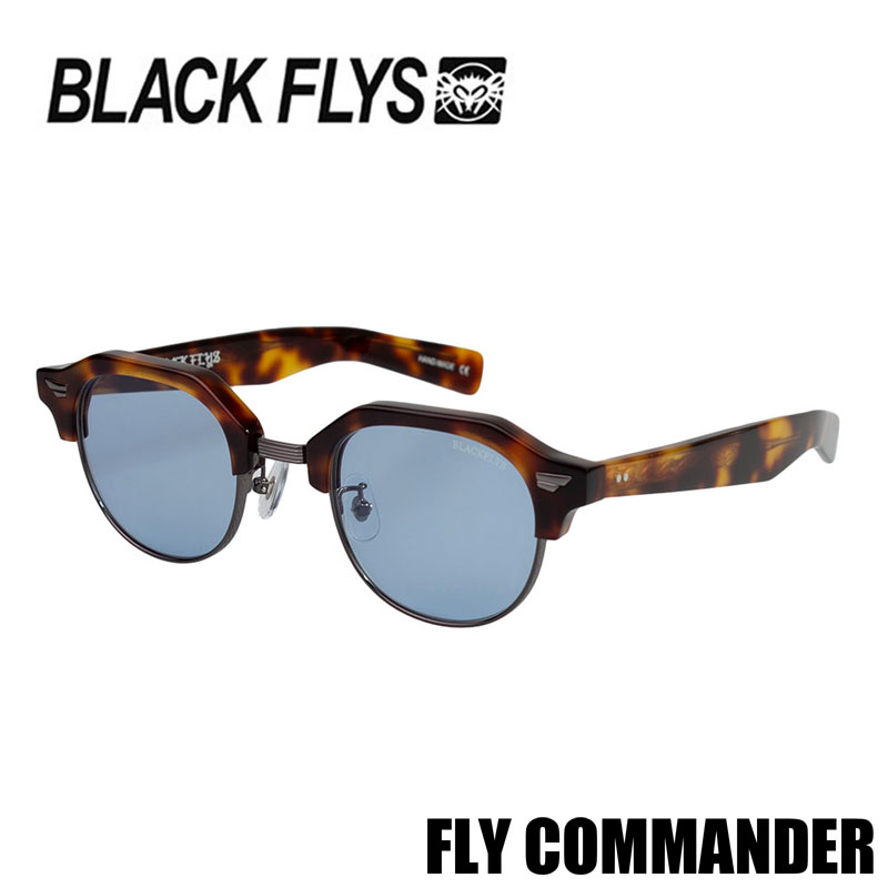 FLY COMMANDER カラー：HAVANA-GUN/L.BLUE サイズ：F（フリーサイズ） ボックスサイズ（レンズ幅-ブリッジ幅-テンプル）：49□24-145 クラウンパントフレームをブロータイプに仕上げたフライ コマンダー。 ダ...