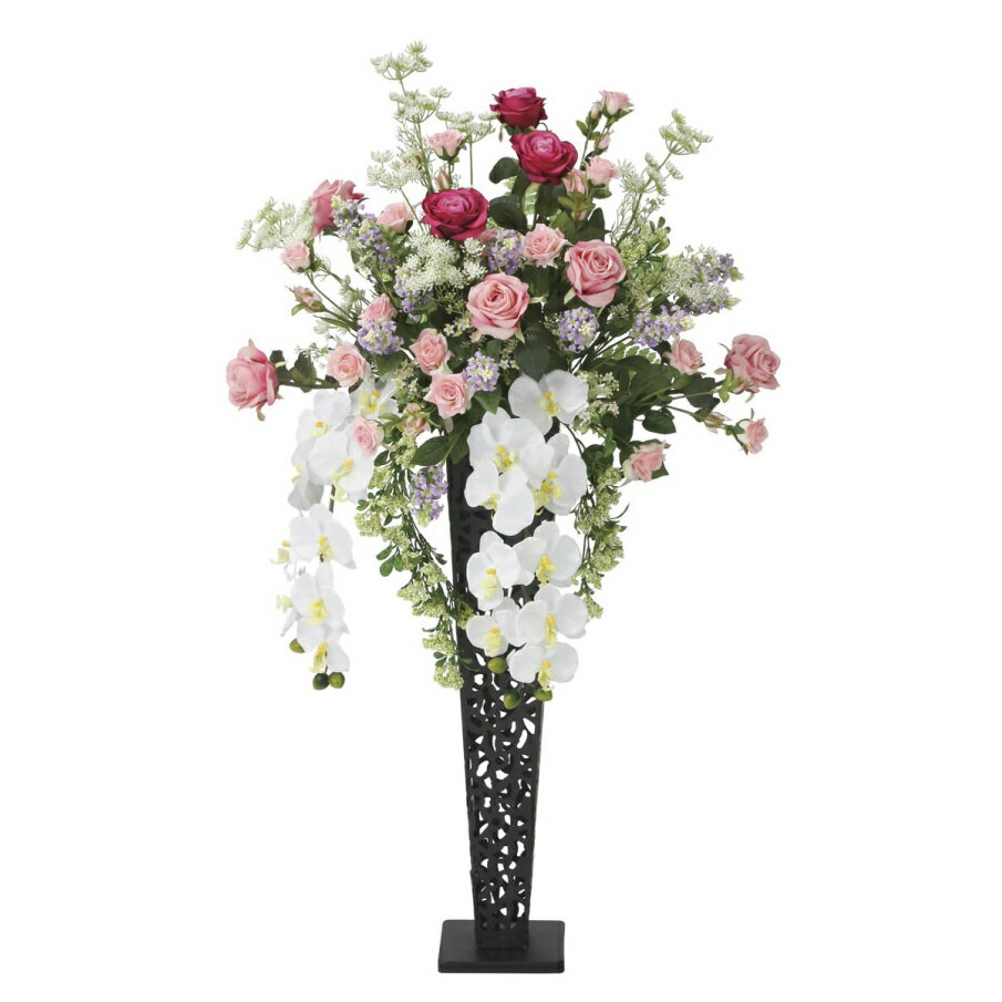 サイズ：約 幅76cm×奥行45cm×高さ120cm ※商品サイズは、花や葉が広がった状態での全体サイズ（器も含めた高さ）になります。 器：ポリプロピレン、スチール サイズ：約 上面140mm 底面93mm 高さ210mm 加工：光触媒加工...
