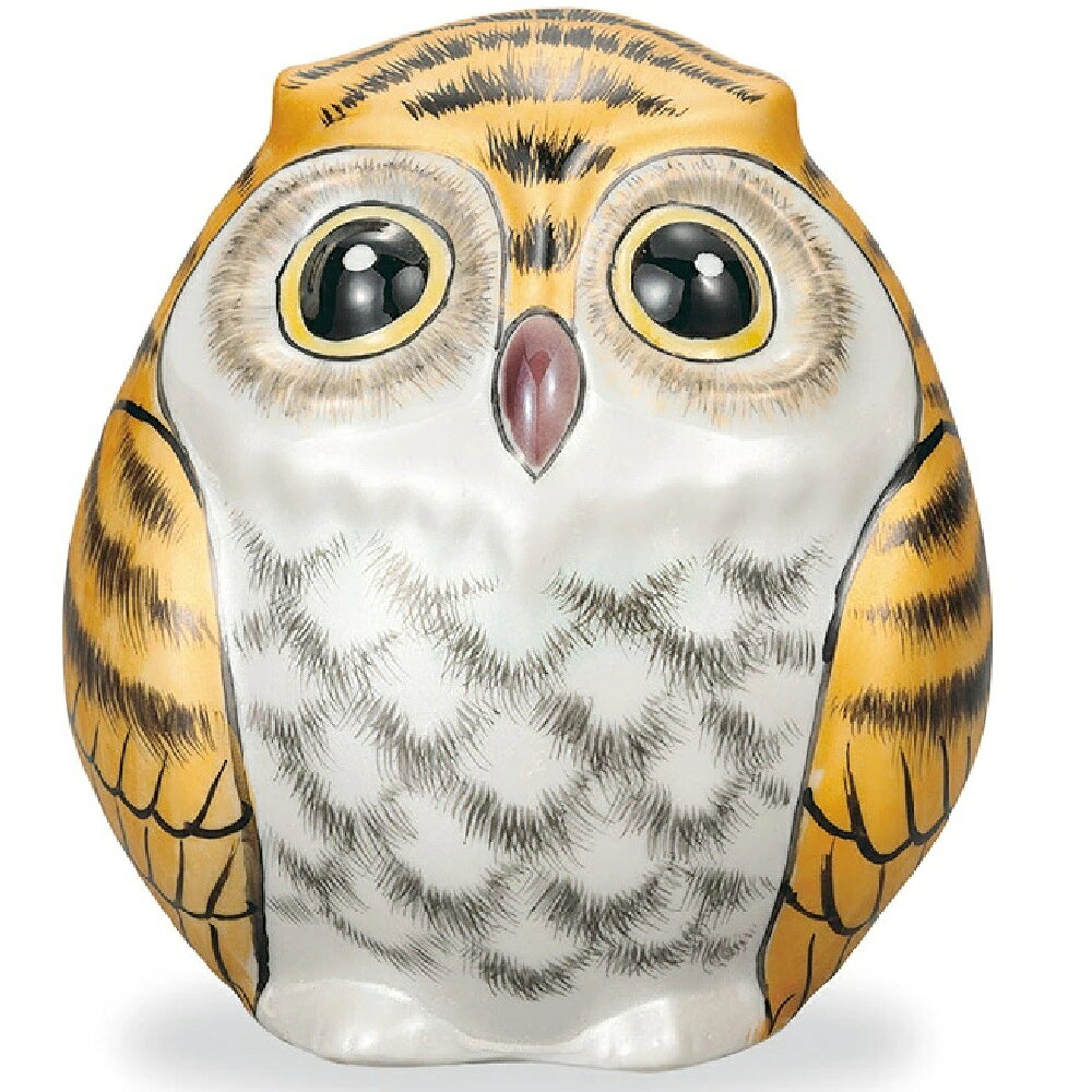 サイズ：前幅10×奥行10×高さ11cm 素材：磁器 生産地：日本 ふくろうは、「福来郎（福が来る）」「不苦労（苦労しない）」などの語呂合わせから、「幸運や金運」「学業成就、家内安全」「商売繁盛」「魔除け」のお守りとしても人気があります。 ...