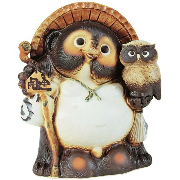 サイズ：全高42cm×幅35cm×奥行24.5cm 材質：陶器 生産地：日本 信楽焼のタヌキ 狸は、福を呼ぶ縁起物と言われています。 信楽焼きタヌキは「金運」、「開運」、「勝負運」、「魔除け」、 「商売繁盛」など沢山のご利益があると言われて...