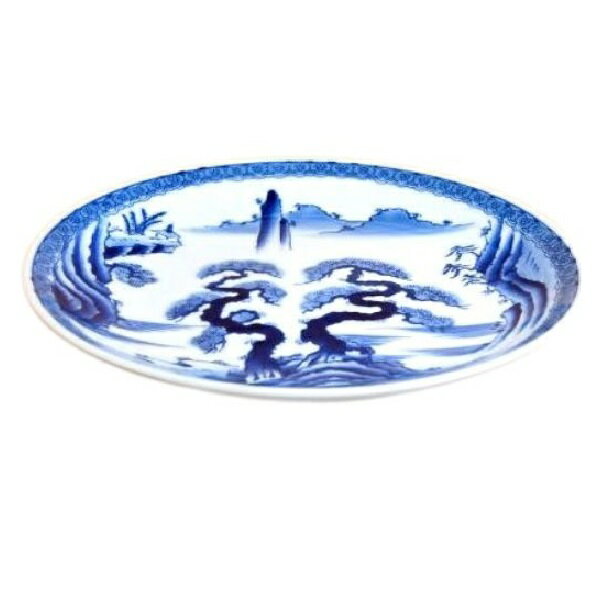 【サイズ】径30cm ◇材質：磁器 ◇生産地：日本（有田焼） 山水画が繊細に描かれた、有田焼の10寸（30cm）平皿。 存在感のある大きさで、刺身の盛り合わせやオードブル、主菜の盛り付けに最適です。 パーティーや華やかな席に映える器で、シリ...