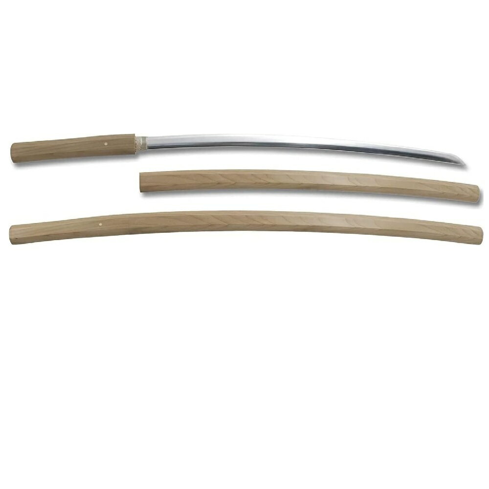 サイズ：全長:102cm 刃渡り:70.5cm 重量:440g (鞘を抜いて) 仕様：刀身材質:アルミ製 柄下地:朴木 柄:白無垢仕上げ 鞘:朴木 白無垢仕上げ 生産国：日本　岐阜県　関市 注） 表示寸法に関しましては多少の誤差は考慮して頂...