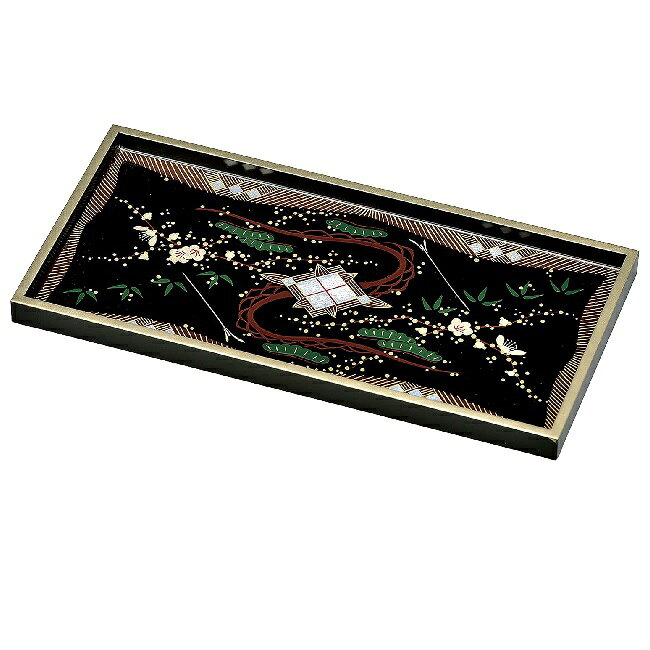 サイズ: 30.0×15.0×1.5cm 素材: 木材繊維(MDF)製 塗種: カシュー塗 原産国:日本 会津絵は、艶やかな色調で桧垣、松竹梅などを組み合わせた会津独自の漆絵。 松は常に変わらぬ清節、竹は風雪に耐えて平安、梅は寒さの中の清香...