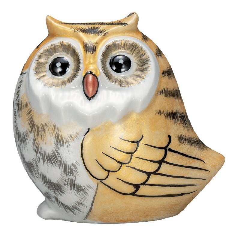 サイズ：幅10 奥行8 高9.6(cm) 素材：磁器 生産地：日本 ふくろうは、「福来郎（福が来る）」「不苦労（苦労しない）」などの語呂合わせから、「幸運や金運」「学業成就、家内安全」「商売繁盛」「魔除け」のお守りとしても人気があります。 ...