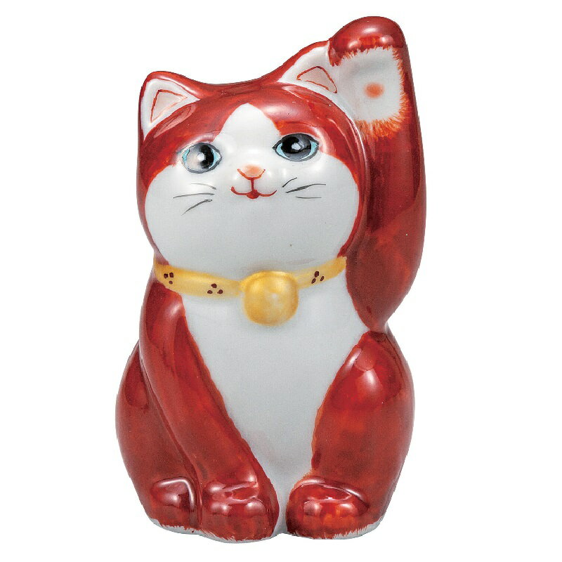 サイズ：幅6 奥行6 高10(cm) 素材：磁器 生産地：日本 九谷焼で作られた華やかな招き猫です。「千客万来」「商売繁盛」「金運招福」「開運招福」「病を防ぐ魔除け」などの願いを込めて飾られます。 右手を挙げているものは金運、左手を挙げてい...