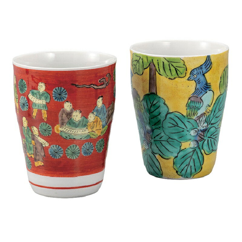 サイズ：径8 高10 (cm) 素材：磁器 生産地：日本 九谷焼で作られたフリーカップです。 フリーカップはどんな飲み物にも使いやすい様に開発された形状の器です。 結婚祝いや敬老長寿の御祝い、新築祝い、開店祝いなど幅広い贈り物におすすめです...