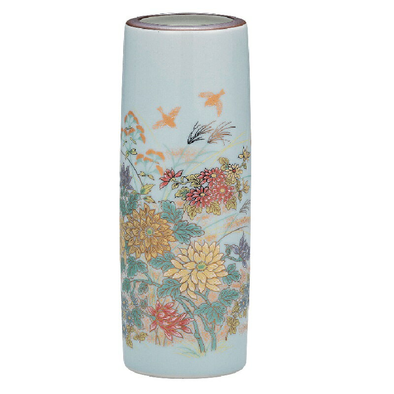 サイズ：径7 高19 (cm) 素材：磁器 生産地：日本 九谷焼の花瓶は、花瓶自体が華やか物も多く、シンプルな花を一輪挿すだけでも十分に映えます。 和室だけでなく洋室やモダンなインテリアにも調和し、部屋を華やかに演出してくれます。 観賞用、...
