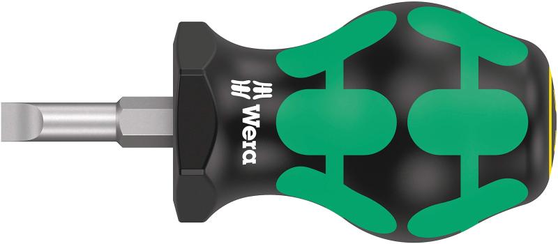 WERA ヴェラ マイナス スタビードライバー 刃先サイズ5.5 軸長24.5mm 008842先端サイズ(mm)：1.0×5.5 、軸長(mm)：24.5 、刃先サイズ(mm)：5.5手の届きにくい場所用の短い軸を備えた小型のドライバー。...