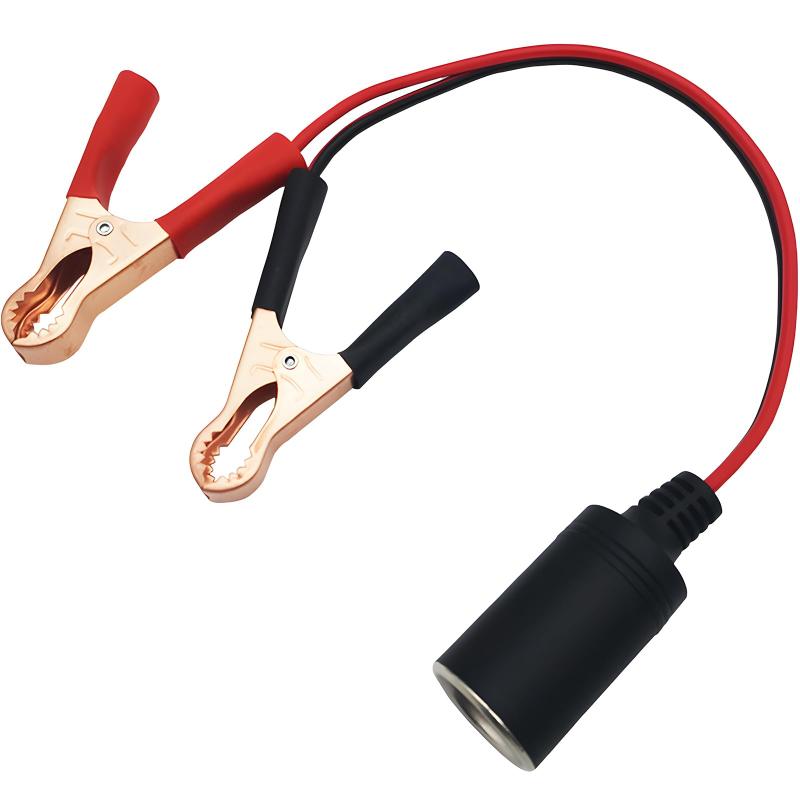 12V/24Vバッテリークリップタイプカーシガーソケットアダプター,25cm 16Aシガーソケット ケーブル延長コードとバッテリーワニ口クリップ（1個）●材料：高品質の材料とプロセスで設計および製造されており、耐摩耗性と耐久性があり、壊れに...