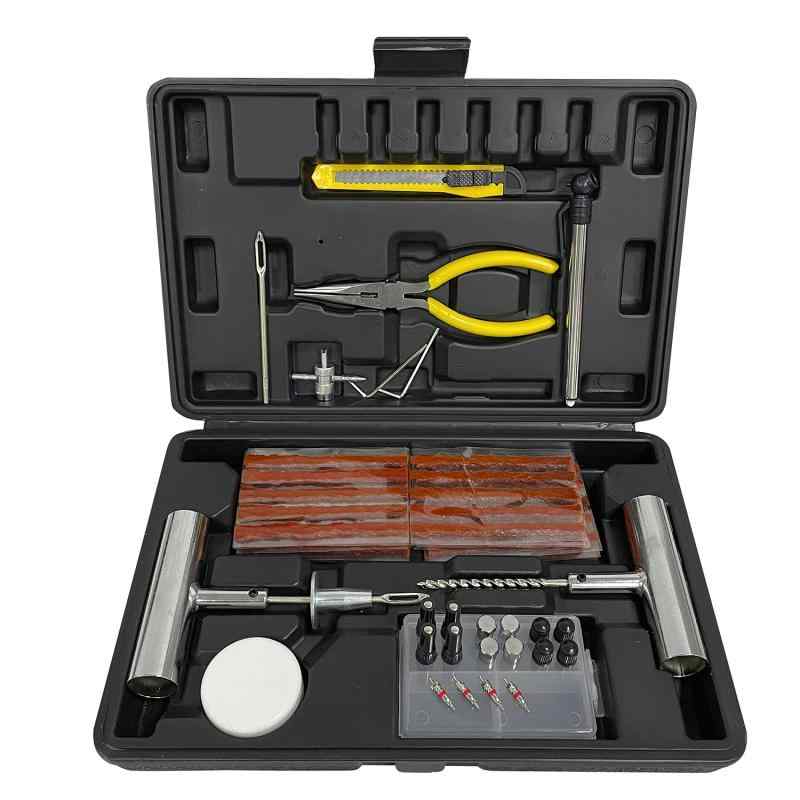 バイク 車 パンク応急修理キット バイク修理 応急用 プライヤー・カッター・リーマー・シール材 全揃え セット品 初心者にも楽々