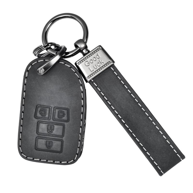 [] TOYOTA トヨタ車用 ハイエースキーケース 4ボタン 両側スライド IACE200系 車用 耐衝撃 スクラッチ防止 キーホルダー オシャレ 手触りいい 高級 電波障害なし リモコンキー ケース 革製