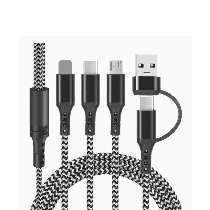 3in2充電ケーブル 1.2メート 1 3A 複数のデバイスに対応した充電ケーブル i-Phone/USB-C/Micro-USBに対応 同時給電可能 ナイロン編み（充電のみ）3in2 充電ケーブルUSBとUSB-Cの電源アダプターの両方に...