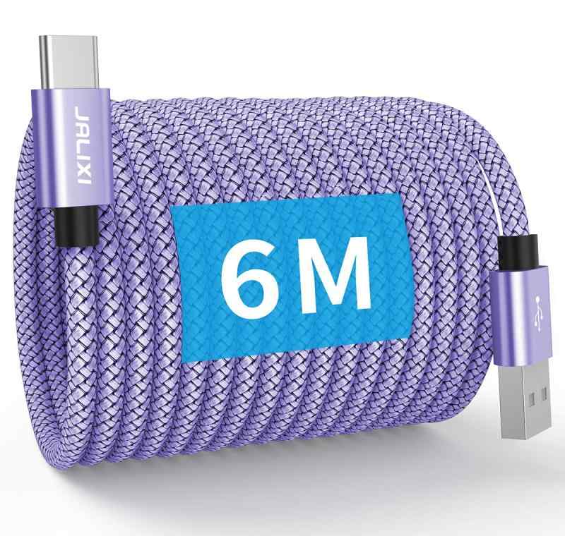 6m 長さUSB Type C ケーブル タイプc ケーブル 6M USB-C to USB-A 長い QC3.0対応 高耐久ナイロン type-c 充電コードSwitch、 Xperia、Galaxy Note、LG などType-c機種...