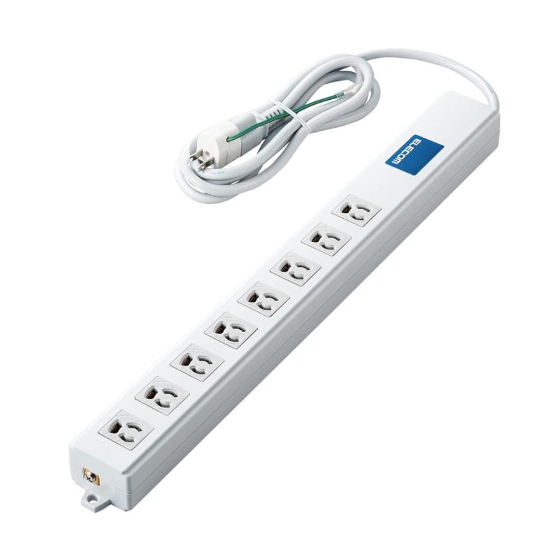 エレコム 電源タップ 2m ロング型 3ピン 8個口 抜け止め 一括スイッチ RoS指令準拠 法人向け ライトグレー T-0620SRプロジェクタや複合機、モニタなど3ピンプラグ仕様のOA機器をアダプタなしで接続することができる3ピンプラグ...
