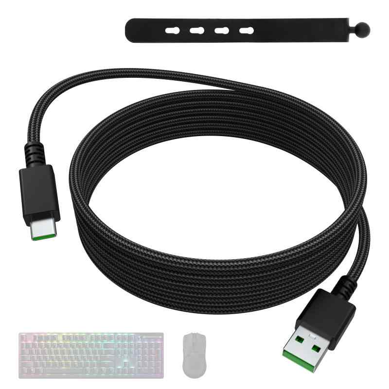 Type-C ワイヤレス キーボード充電ケーブル コード、Razer BlackWidow V3 Pro、Deathstalker V2 Pro、untsman Tonament Edition、untsman Mini ゲーミング キーボ...