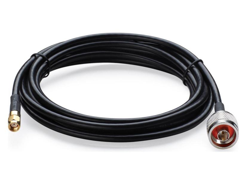 Premiertek 低損失 0.5cm厚 RG58/U 無線LAN 50Ω 通信用 屋外 無線LANアンテ 同軸ケーブル 5メートル 5m NP-SM(R) N型オス-SMA センターはピンの無いメスRG58/U 5メートル同軸ケーブル ...
