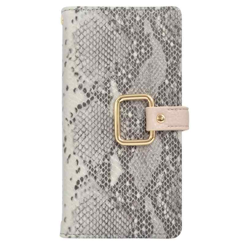 Smarfy iphone14 pro ケース 手帳型 「 パイソン手帳ケース 」パイソン柄 ミラー カード収納 スタンド機能 アイフォン14pro スマホケース