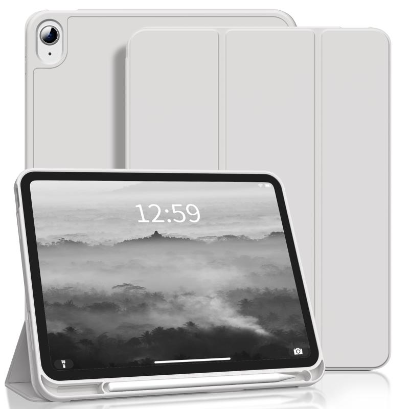iPad 11世代 /10世代 ケース 11インチ 2025/10.9インチ 2022 ペンシルホルダー付き 三つ折り スタンド ソフトTPU バック耐衝撃 軽量