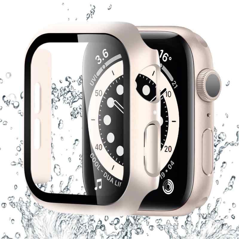 対応 Apple Watch ケース Series 11/10/9/8/7/SE3/SE2/SE/6/5/4 Ultra 3/2/1アップルウォッチ カバー 防水 ガラスフィルム 一体型 アップルウォッチ ケース PC素材 日本旭硝子材 二...