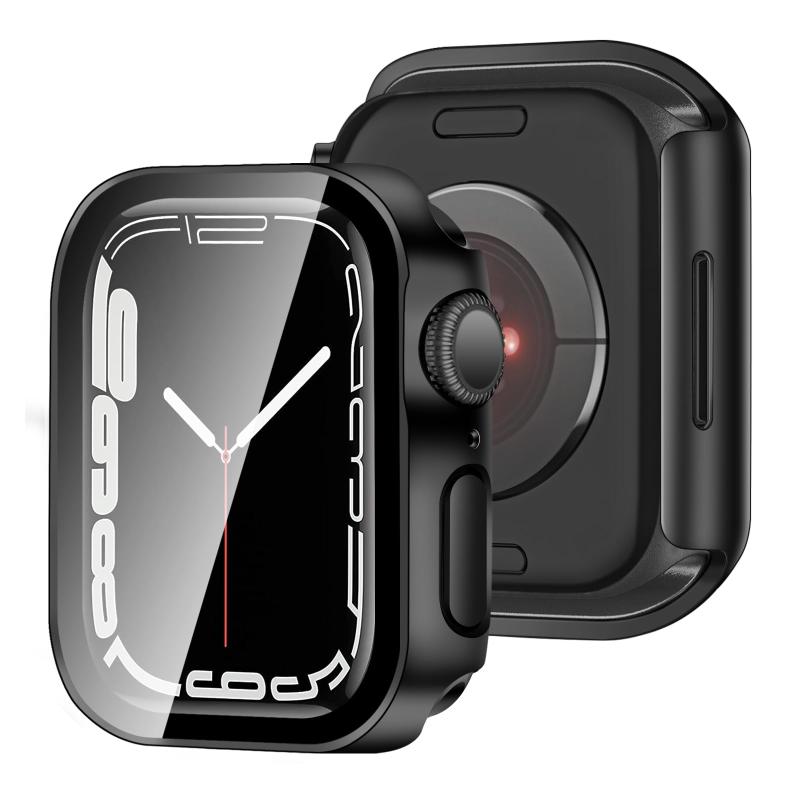 対応 Apple Watch ケース 41mm Series 9/8/7 防水 3D直角エッジデザイン アップルウォッチ カバー ガラスフィルム 一体型 Apple Watch カバー アップルウォッチ ケース 耐衝撃 全面保護 装着簡単 ...