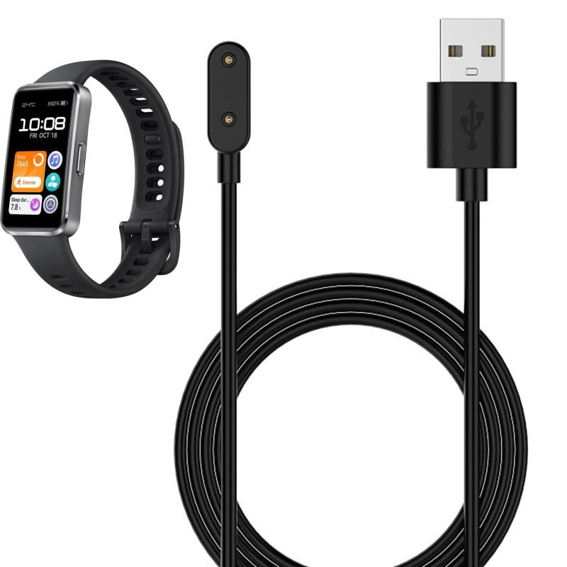 For UAWEI Band 10 スマートウォッチ 充電ケーブル ピン間の距離 対応 USB充電ケーブル 磁気吸着 急速充電 コード 超高耐久 USBケーブル UAWEI Band 10 スマートウォッチ コード充電器（ブラック）注意事項...