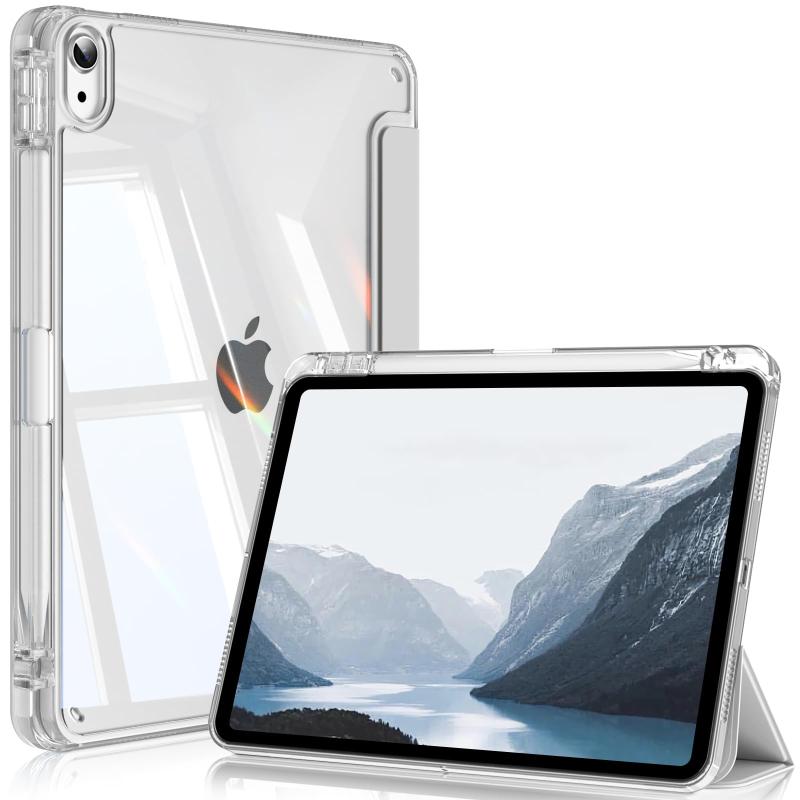 iPad Air 11インチ (M3/M2) ケース 2025/2024 iPad Air 5/4 ケース 2022/2020 10.9インチ 透明 アクリル ペンシルホルダー付き