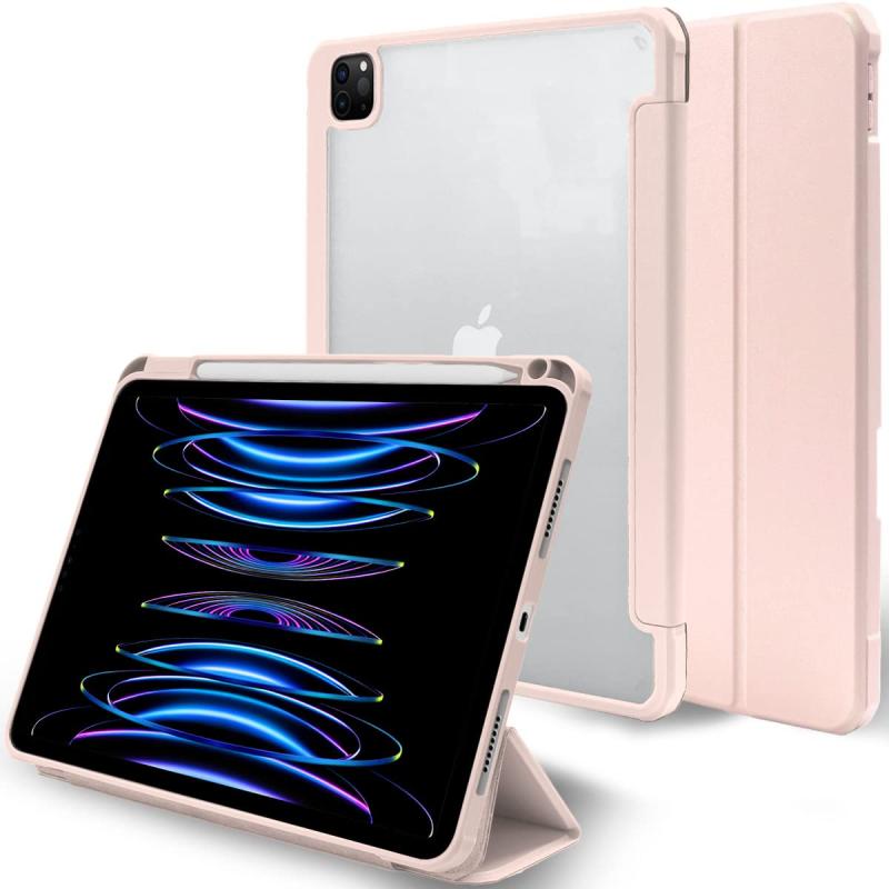 factory iPad Pro 11 2022 2021 2020 ケース 背面透明 Apple Pencil ペンシル 収納 カバー 耐衝撃 ソフト フレーム 軽量 スタンド オートスリープ
