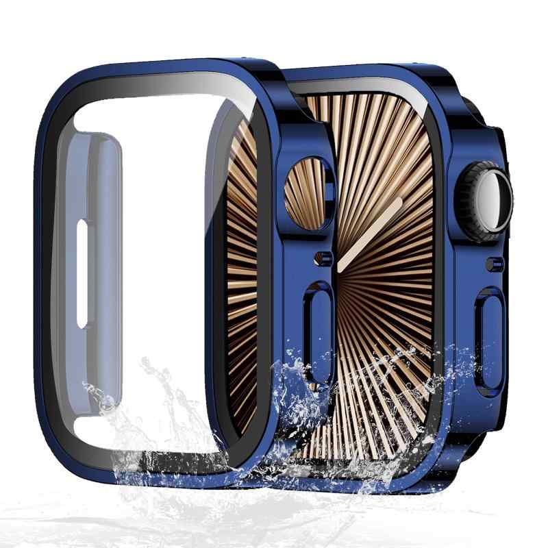 Apple Watch Series 10 42mm カバー 防水 アップルウォッチ 防水 ケース 42mm アップルウォッチ10 カバー PC素材 カバー カバー ガラスフィルム一体型 全面保護 二重構造 防塵 日本旭硝子材 キズ対応機種...