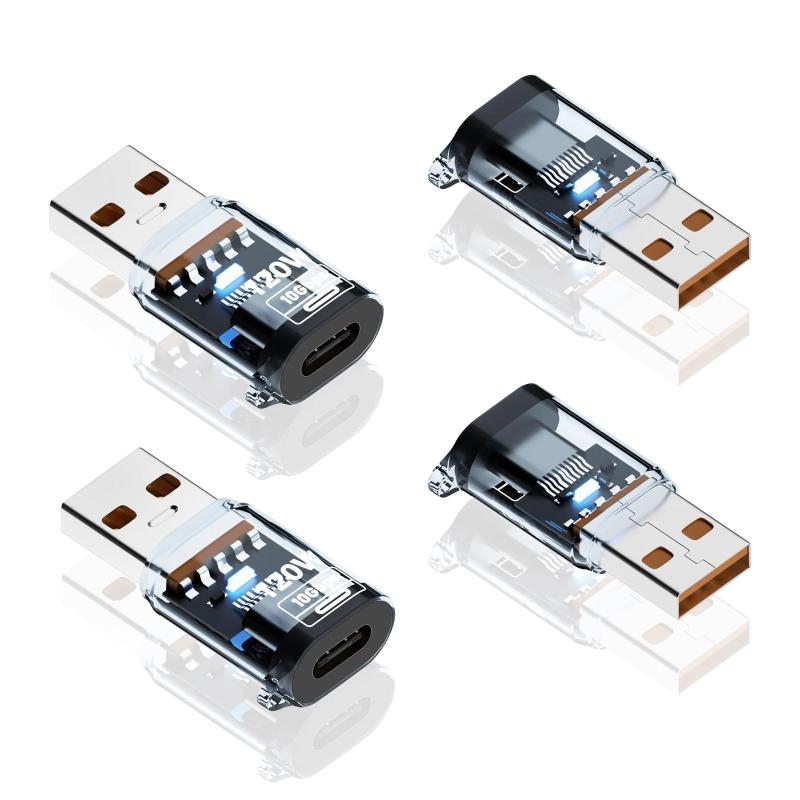 USB C to USB A変換アダプタ,4個セット10Gbps高速データ転送usb-c usb-a 変換アダプタは、USB 3.2 Gen 2のデータ転送速度を10Gbpsまでサポートし、安定した効率的なデータ転送を実現し、両側で最大速度...