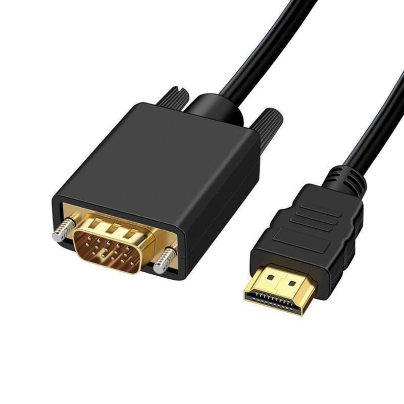 DMI VGA 変換ケーブル, (逆方向に非対応)、単方向 DMI (ソース) - VGA (ディスプレイ) ケーブル (オス - オス) 1080p@60z PC, モニター, プロジェクター, DTV, Xboxなどに対応1