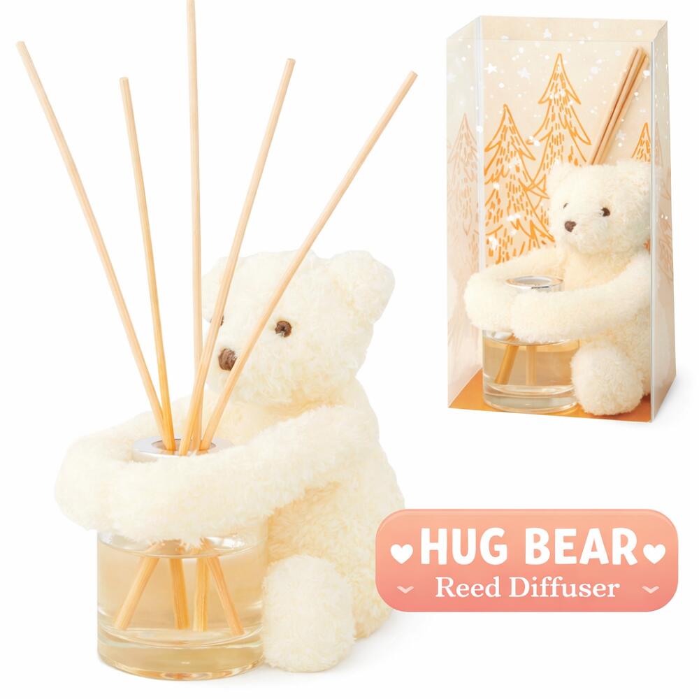商品詳細 ディフューザーをぎゅっと抱きしめる愛らしいテディベアは、お部屋のマスコットに。フルーツのやさしい香りも癒しポイントです。 本体サイズ：W105×L110×H200mm 箱サイズ　：W90×L100×H190mm 色：ホワイト 香り...
