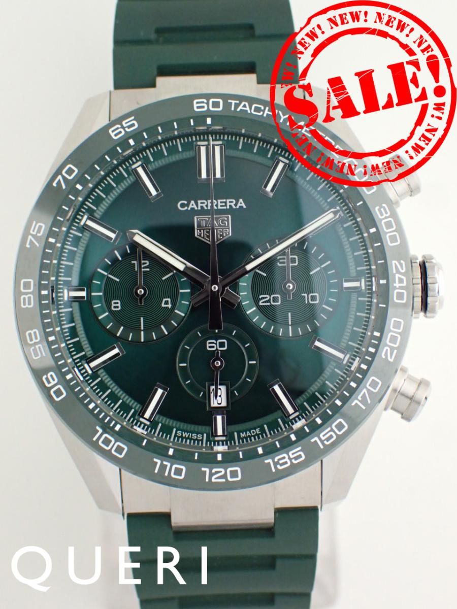 タグホイヤーカレラ クロノグラフ キャリバーTH20-00 グリーン CBN2A1N.FT6238新品こちらは、最も人気の高い｢カレラ｣、ダイヤルはビビッドなグリーンカラーにサンレイ仕上げを施し、高級感ある輝きを放ちます。セラミックベゼルの...