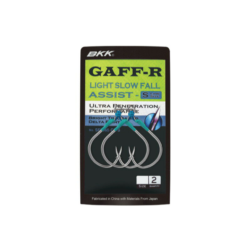商品説明ジギングフックBKK　SF GAFF-R Sビーケーケー　SF GAFF-R S●SIZE：3/0●Assist Line(lb)：140●Assist Length　a(mm)：15　b(mm)：47●QTY：2●COATING：...