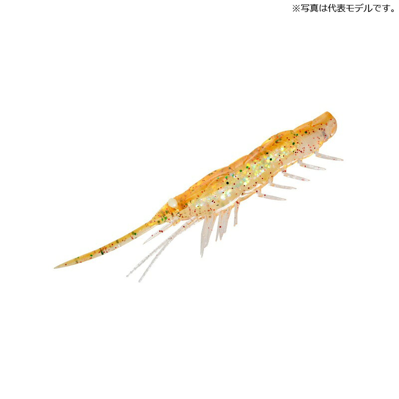商品説明見たらわかる。釣れるヤツ。まんま海老のリアルワーム！生々しい海老の動きをワームで具現化。精巧に設計された「足」と「ヒゲテール」が水流を受け「パタパタ、キビキビ」と、海老が逃げ惑うアクションを演出します。まる見えの“内臓”がバイトマー...