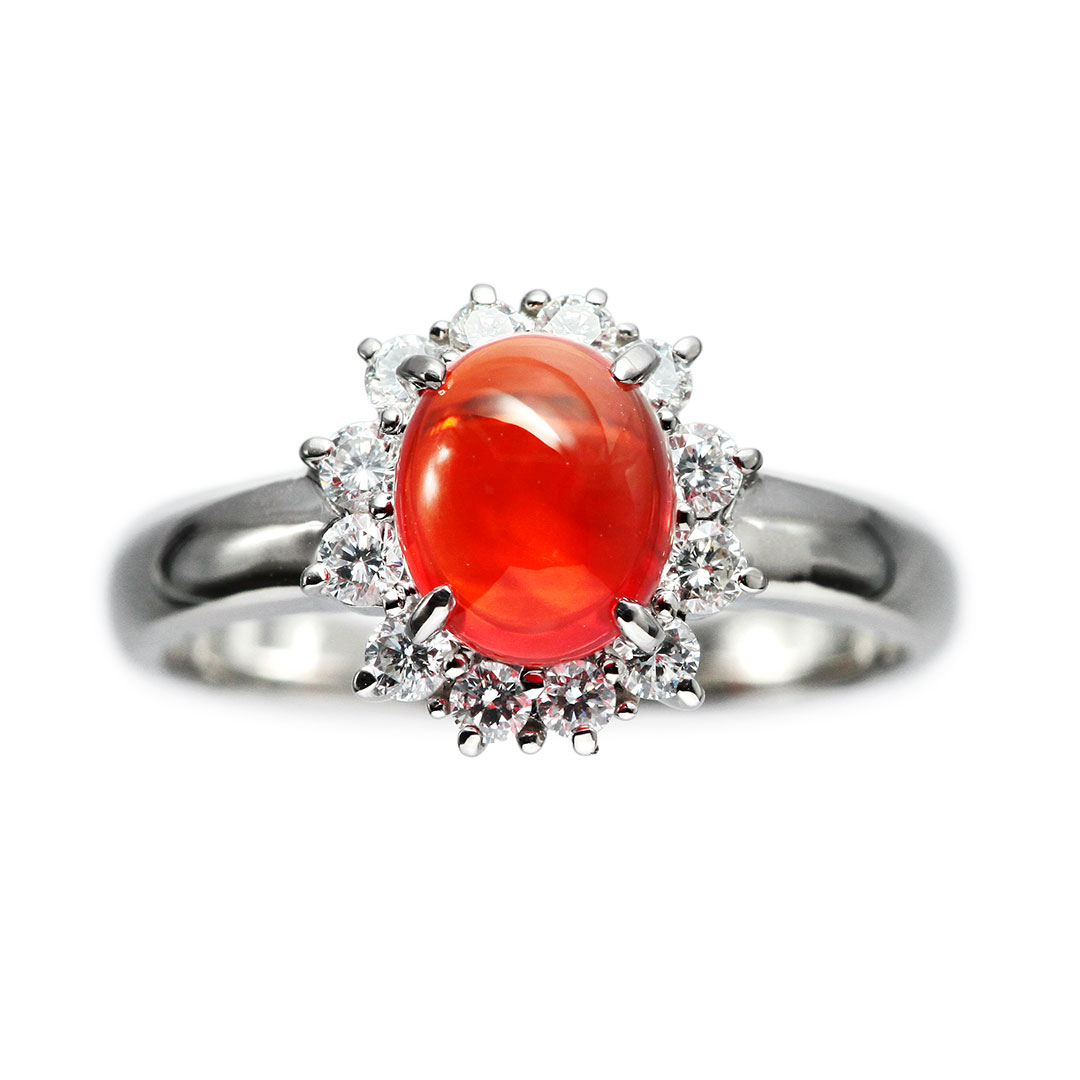 ★商品詳細 金属 プラチナ950 宝石名 オパール:：1.27ct、ダイヤモンド：0.41ct 寸法 リング最大幅約11.1mm～最小幅約2.7mm、リング最大厚約8.1mm～最小厚約1.3mm 総重量 約10.0g 納期 即納～1週間程度...