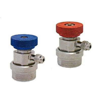 ●カーエアコンのサービスポートのクイック接続に。 ●バルブ付きで高圧力時の接続もカンタン。 品　名 低圧クイック チャージングバルブ1/4" 高圧クイック チャージングバルブ1/4" コードNo. Y41338 Y413...