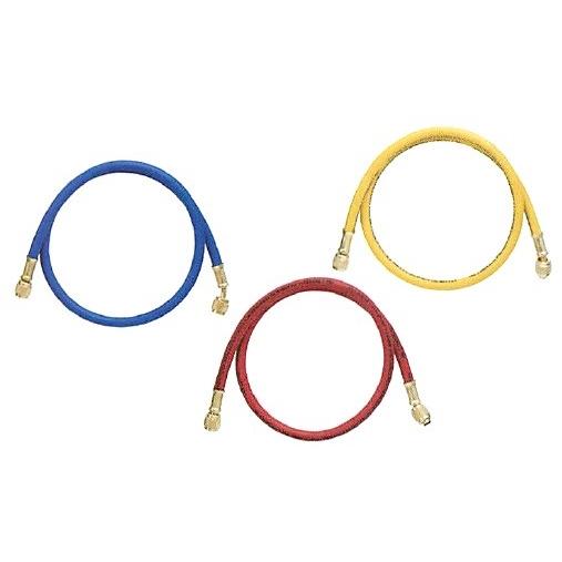 BBK テクノロジーズ R407C・404Aチャージングホース 150cm 黄色 305-MRY●溝の深いローレット刻みにより、指で容易にホースが接続できます 品番 長さ ネジサイズ 色 303-MRS 90cm赤青黄3本セット 303-M...