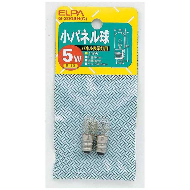 【商品解説】●主に機器などのパネル面の表示灯などに使用する電球です。【スペック】●型式：G-3005H-C（G3005HC）●JANコード：4901087153602本体サイズ（高さ×幅×奥行）：28×φ10口金：E10定格消費電力：5W電...