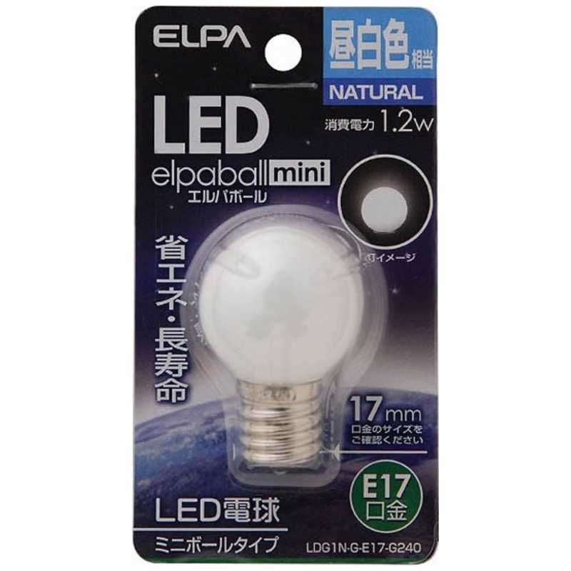 【商品解説】●ミニボールタイプのLED電球（昼白色相当）【スペック】●型式：LDG1N-G-E17-G240（LDG1NGE17G240）●JANコード：4901087190775本体サイズ（高さ×幅×奥行）：48×30（全長×バルブ径）口...