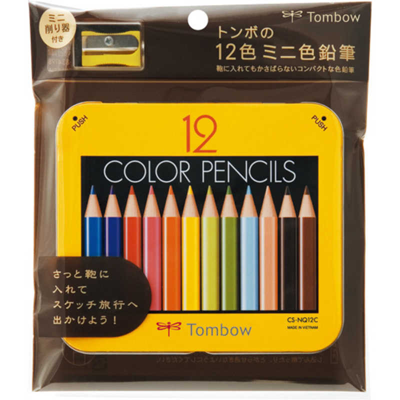【商品解説】●缶入りミニ色鉛筆12色●コンパクトで軽い！携帯性に優れた手のひらサイズなのでカバンなどに入れてもかさばりません。●鮮やかな発色，優れた定着性，なめらかな書き味の色芯です。●塗り絵，デザイン，スケッチ，イラスト描きに最適です。●...