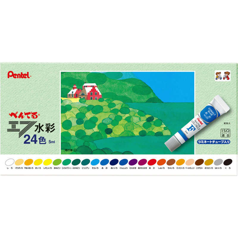 【商品解説】絞りやすく丈夫なラミネートチューブ入り水彩えのぐです。キャップは、エコキャップ運動で集めたペットボトルのキャップを再利用しています。ぺんてる独自の精選された顔料、色材を使用。色ののび、発色がよく、透明調にも不透明調にも描けます。...