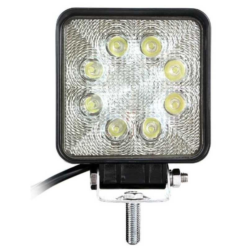 【商品解説】LEDワークライト　電動フォークリフト対応　24W　8灯　1680lm　12V／24V／48V車対応●取付場所を選ばない角度調整取付ステー付。●防塵・防水仕様IP67対応。●EMC　EN50498準拠試験対応。●ノイズの発生を抑...