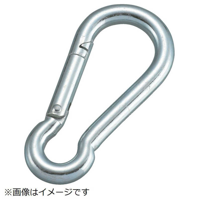 【商品解説】●スタンダードなスプリングフックです。【用途】・チェーン・ワイヤ・ロープなどの連結や、端末の金具のジョイントに。【仕様】使用荷重（kN）：0．7、A（mm）：9．5、E（mm）：11．0、D（mm）：7．6、L（mm）：80、W...
