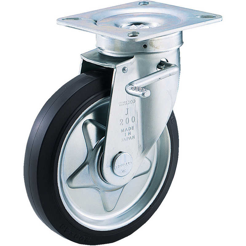 【商品解説】●スチールホイールは、デザイン性も良く特徴のある星マークの形をしています。（意匠登録済）●自在旋回部は、ダブルベアリングを採用し、なめらかな回転を実現しています。●車輪回転部はコマーシャルベアリング入りで耐久性に優れています。●...