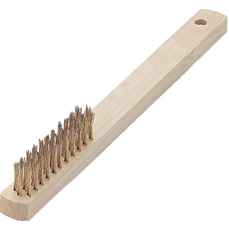 【商品解説】●毛腰が強く頑固な付着物にも対応できます。●使いやすくて安価です。●ワイヤとステンレス、ゴールドメッキ線を用意しました。【用途】・サビ落とし、ペンキはがし。【仕様】毛材：ゴールドメッキ線、行数（行）：3、線径（mm）：0．3、植...