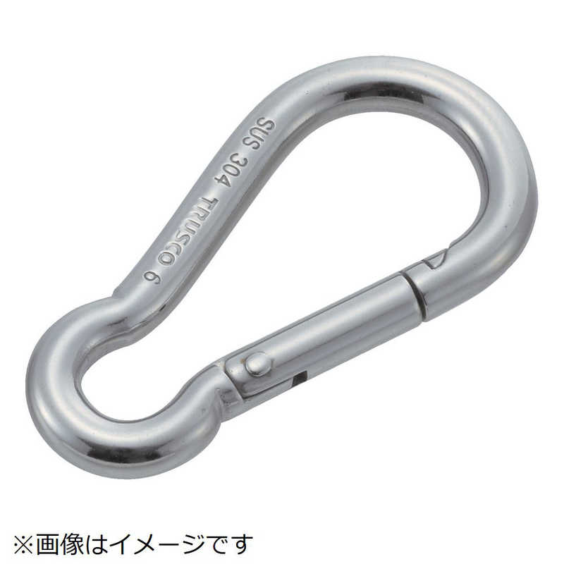 【商品解説】●スタンダードなスプリングフックです。【用途】・チェーン・ワイヤ・ロープなどの連結や、端末の金具のジョイントに。・連結金具として。【仕様】使用荷重（kN）：0．59、L（mm）：53、d2　（mm）：8．0、D（mm）：5、S（...
